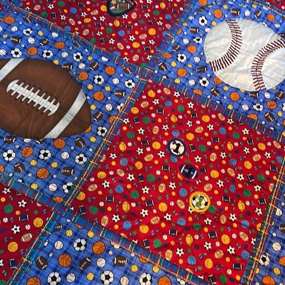 Artisan | Bedding | Huge Artisan Sports Quilt Soccer Football Baseball ...